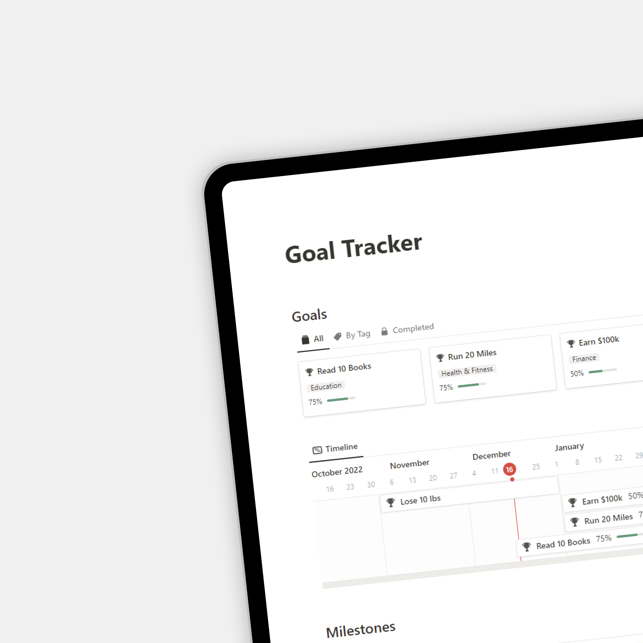 Goal Tracker - Notion Template